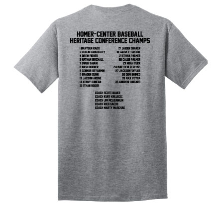 Homer-Center Baseball Heritage Conference Champions Tee - Fast Times ...